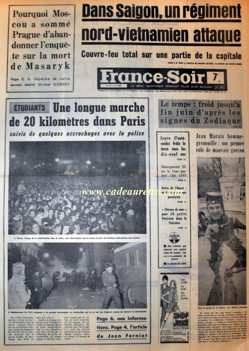 Journaux français disponibles pour la date du 09 mai 1968
