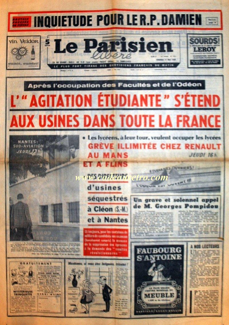 Journaux français disponibles pour la date du 17 mai 1968