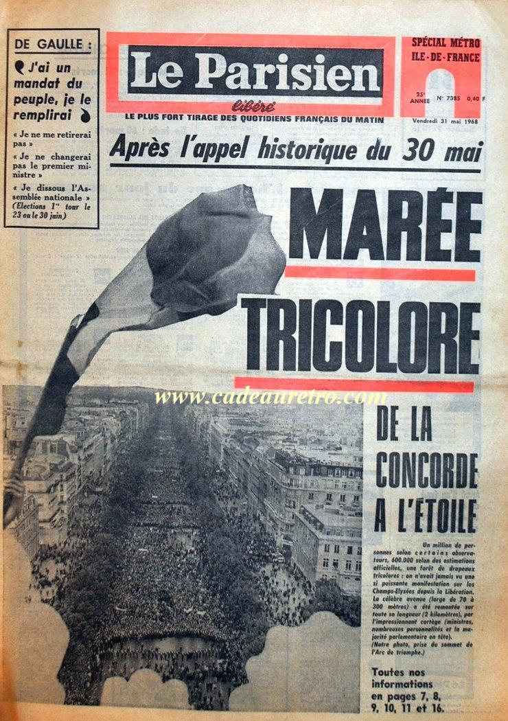 Les événements de mai 1968 en France - revue de presse du 31 mai 1968